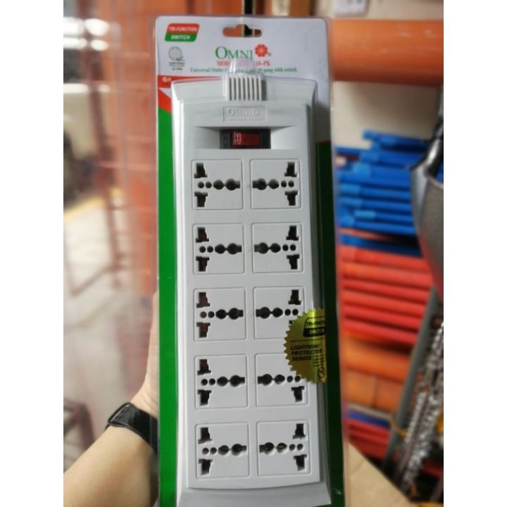 Omni 10 Gang Universal Extension Cord Wire w Switch 1.83 Meters WEU-110 ...