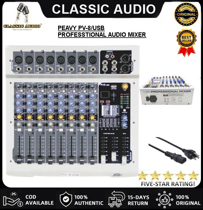 PEAVY CLASSIC AUDIO PV-8/USB PROFESSTIONAL AUDIO MIXER (ORIGINAL ...
