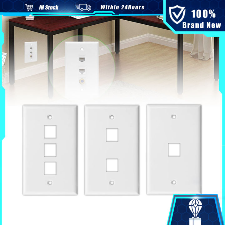 Faceplate RJ45 Wall Plate,Includes RJ45 Modular keystone jack Low ...