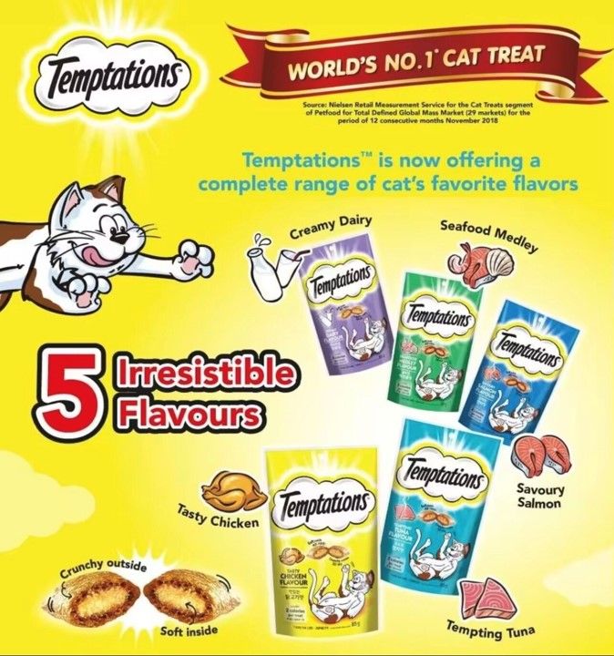 [Bundle of 6/ 12 Packets] Temptations Cat Treats 75g | Lazada Singapore