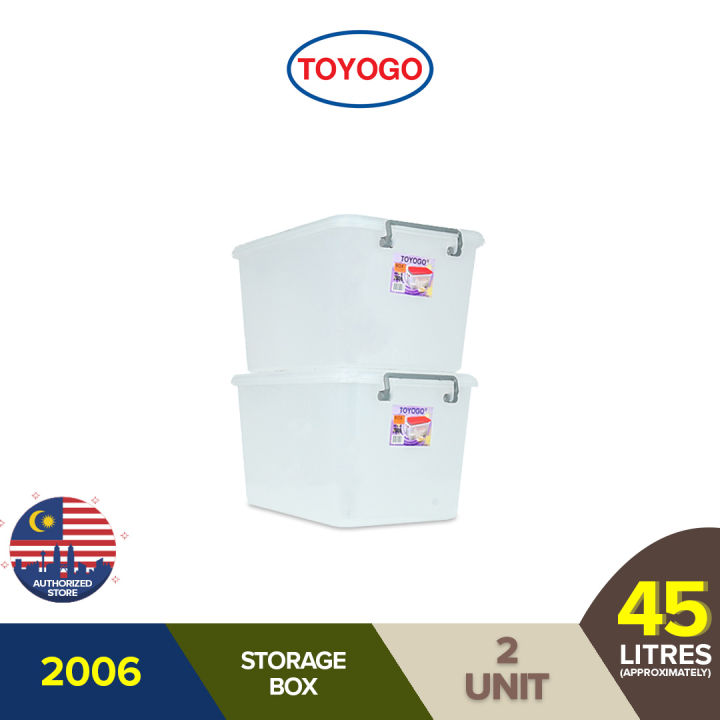 TOYOGO Storage Box with Lid 2006 (41L) [4 units] | Lazada