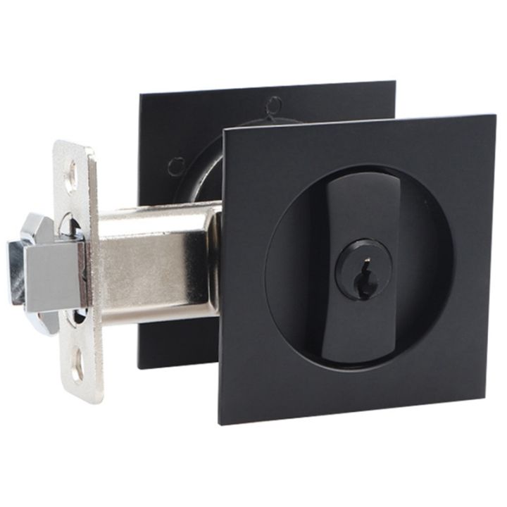 Pocket Door Lock Black Door Hardware Anti-Theft Lock Contemporary ...