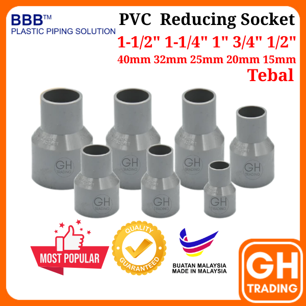 PVC Fitting 20mm PVC Fitting Reducing Socket Reducer 1/2" 3/4" 1" 1-1/4 ...