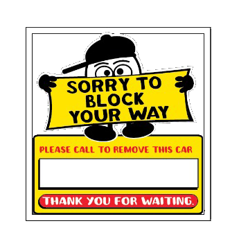 Car Sticker Sorry To Block Your Way | Lazada