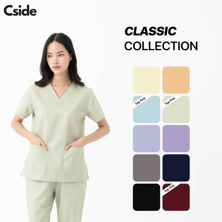 Cside Scrub - Classic Collection - (ชุดสครับ ชุดสครับหญิง ชุดสครับหมอ) | Lazada.co.th