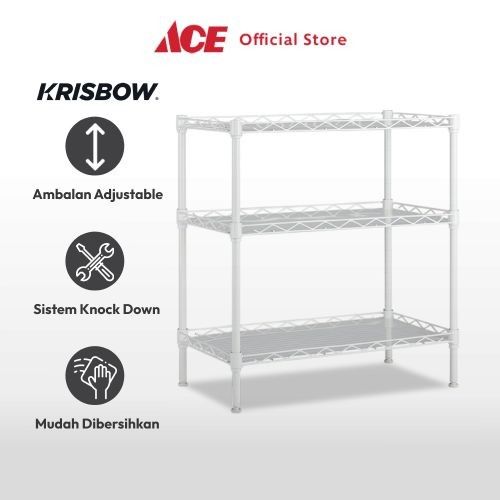 Krisbow Rak Besi 3 Tingkat - Putih | Lazada Indonesia