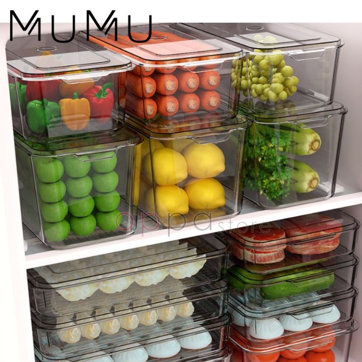 MUMU Style PET Fridge Storage Box Refrigerator Freezer Fresh Food ...