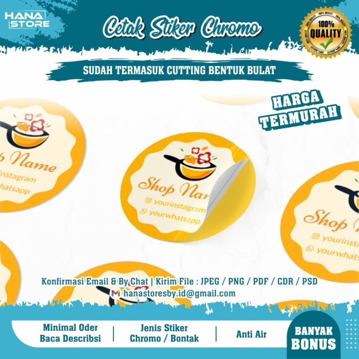 CETAK STIKER CHROMO BULAT / LABEL NAMA / STIKER LABEL MAKANAN TOPLES ... CETAK STIKER CHROMO BULAT / LABEL NAMA / STIKER LABEL MAKANAN TOPLES ...