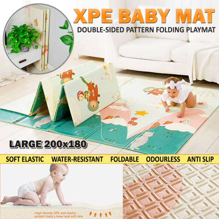 1.8x2M XPE Baby Play Mat Crawling Pad Large Foldable Kid Carpet ...