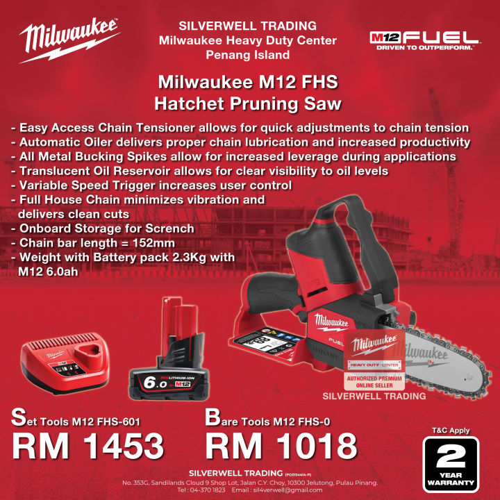 Milwaukee M12 FHS FUEL™ HATCHE Pruning Saw | Lazada