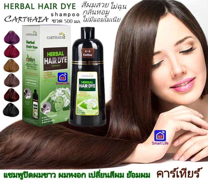 คาร์เธียร์ Carthaea แชมพูเปลี่ยนสีผม ปิดผมขาว ผมหงอก ย้อมสีผม Hair Dye ...