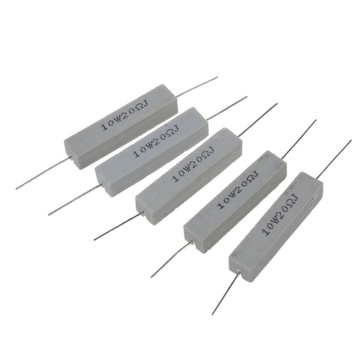 5x 10W 20 Ohm 5% Wirewound Ceramic Cement Resistor 10 Watt | Lazada.co.th