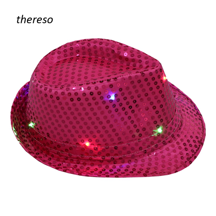 LED Flashing Jazz Cap Adult Unisex Hip Hop Dance Show Jazz Hat Glow In ...