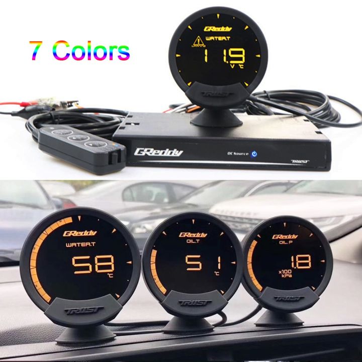 7 Colors Greddy Sirius LCD Racing Gauge 74mm Turbo Boost Speed Volts Water Temp Oil Temp Oil ...