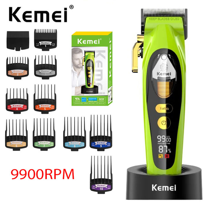 Kemei 2035 Hair Clipper Barber Professional Cordless Trimmer Magnetic ...