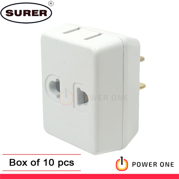 Surer 510 3-Outlet Cube Tap, 3 Female to Male Plug (Box of 10pcs) (500 ...