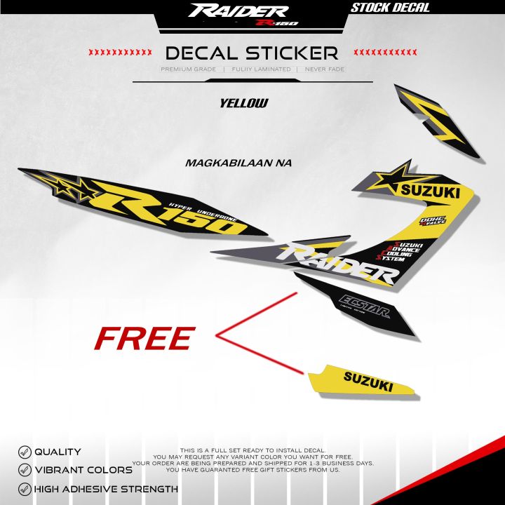 Raider 150 Carb Stock Decals - ( Riders Base Fully Laminated - Gloss ...