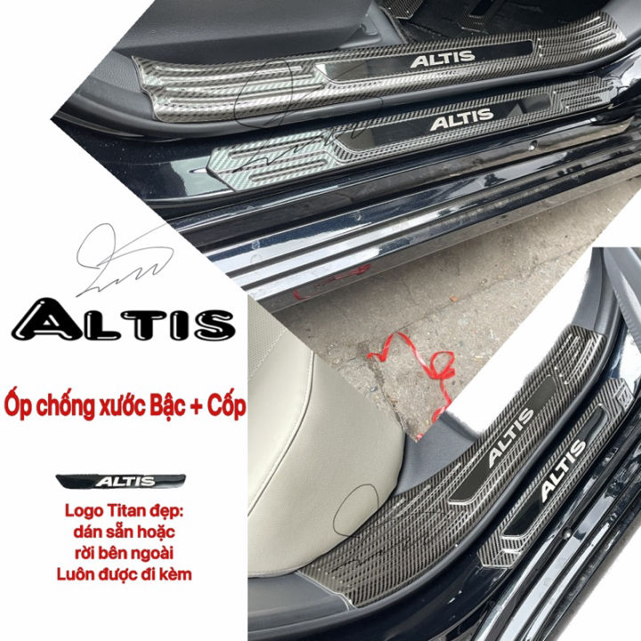 Altis 2022 - 2024 Carbon Ốp nẹp bước chân bậc dẫm cửa cốp đủ logo chống ...