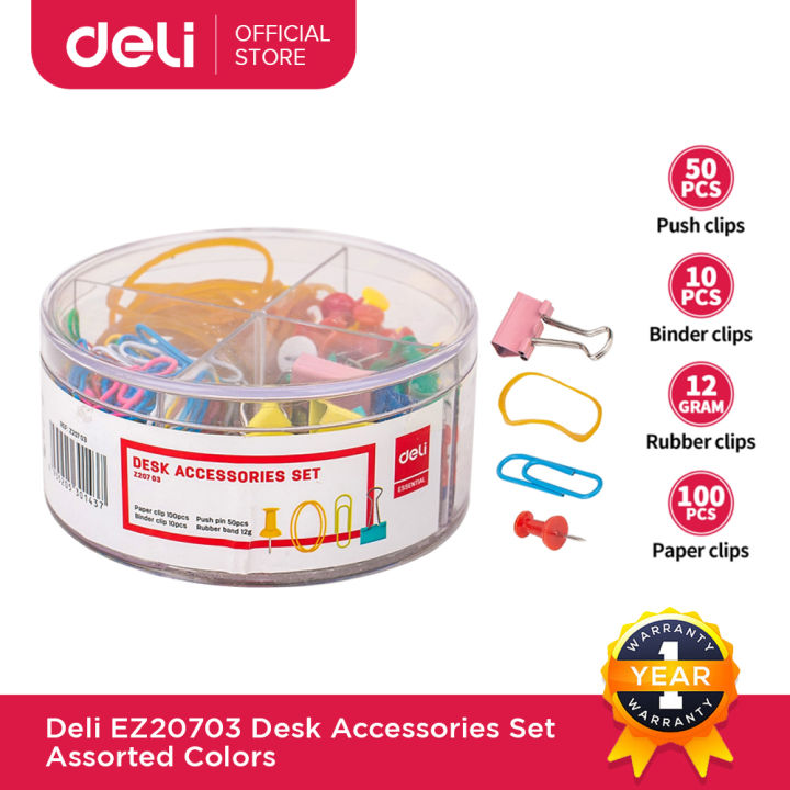 Deli EZ20703 Desk Accessories Set Assorted Colors 160pcs. | Lazada PH