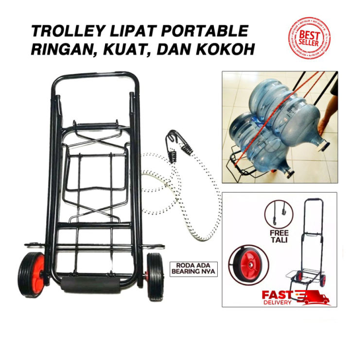 Troli Lipat Portable Trolley Galon Air Besi Troley Alat angkut Barang ...