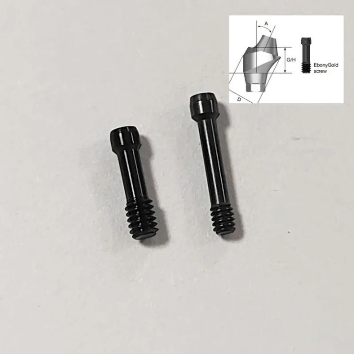 Titanium abutment screw reinforce with black coating ti screw for ...
