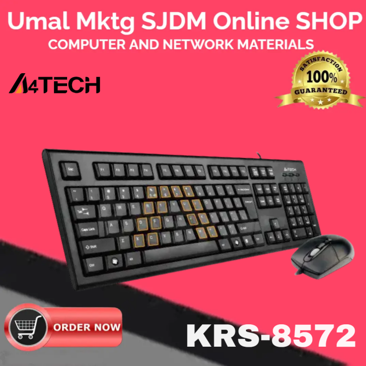 A4Tech KRS-8572 USB Keyboard and Mouse Combo Kit | Lazada PH