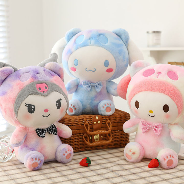 Sanrio 25 ซม Sanrio Tie Dye Plushies ตุ ๊ กตาการ ์ ตูน Kuromi ตุ ๊ กตา