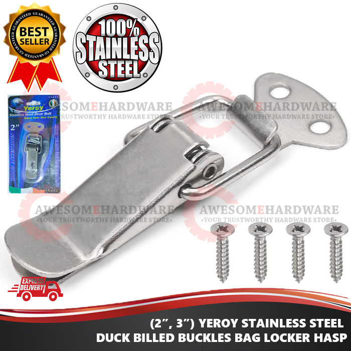 (2", 3") YEROY J102 J106 STAINLESS STEEL DUCK BILLED BAG BUCKLE BACK ...