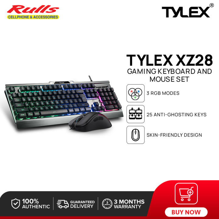 TYLEX XZ28 RGB Backlit Metal Gaming Keyboard and Mouse Set 3 Colorful ...
