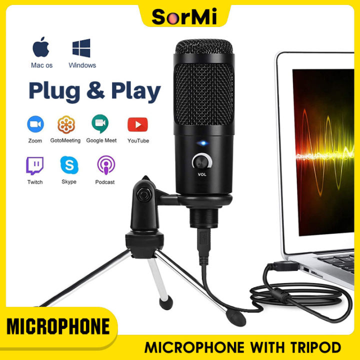 USB Condenser Microphone For PC Computer Laptop Singing Gaming ...