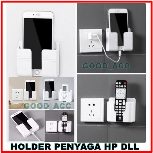 Holder Tempat Charger HP Dinding TEmbok Tempat Handphone Remote ...