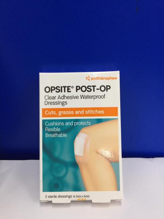 Smith & Nephew Opsite Post-Op Waterproof Dressing (6.5cm x 5cm) 08/25 ...