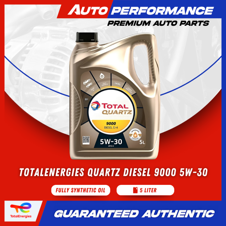 TotalEnergies Quartz Diesel 9000 5W-30 Fully Synthetic Engine Oil (5 ...