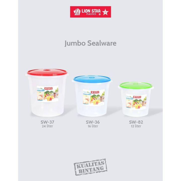 SW-37 Jumbo Sealware 24 L/Toples Kerupuk Budar Serbaguna 24L Lion Star ...