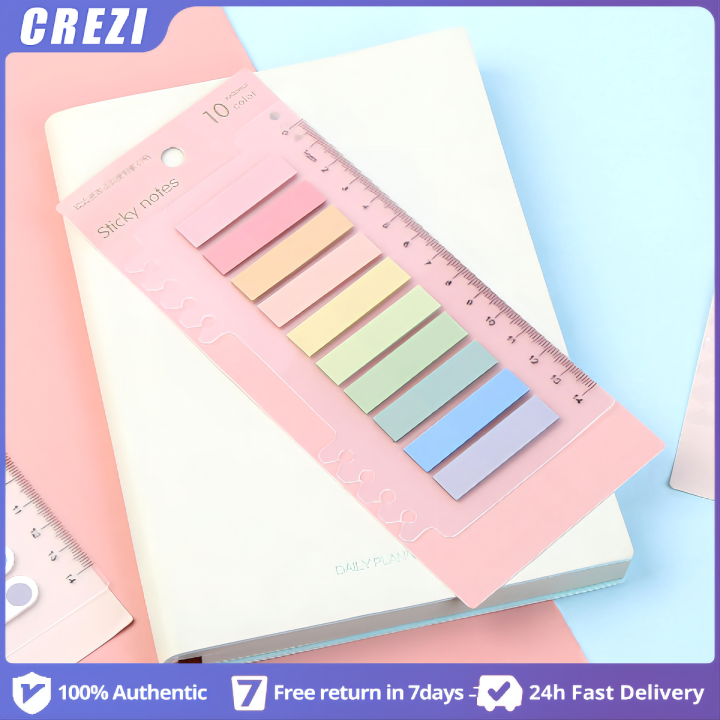 CREZI Index Bookmark，200 Sheets Retro Morandi Index Memo Pad Posted It ...