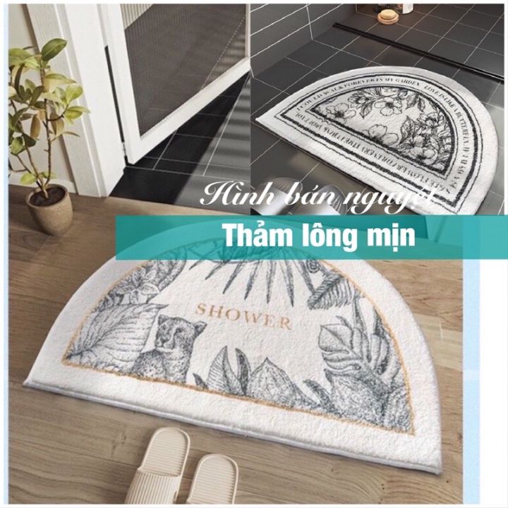 Thảm chùi chân sợi LÔNG DÀI hình BÁN NGUYỆT phong cách Châu Âu. Liminho ...