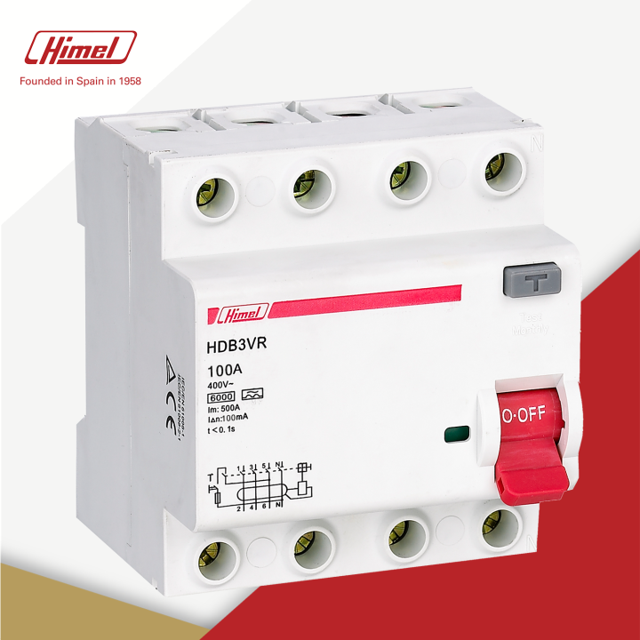 Himel 3 Series Residual Current Circuit Breaker 4P 100A 30mA 100mA AC ...