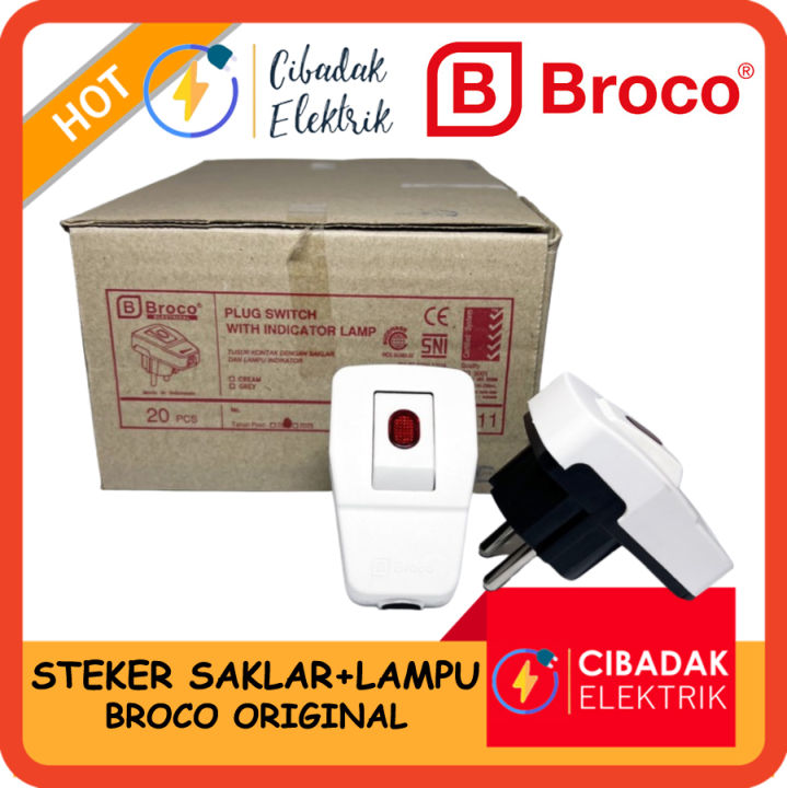 (TERLARIS!) BROCO ORIGINAL Steker Saklar + Lampu Broco 13311 / Steker ...