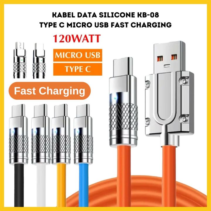 Kabel Data Silicon KB-08 TYPE C Power Max 120 W 6A Fast Charging ...