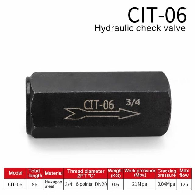 Hydraulic Check Valve Cit-02 Cit-03 Cit-04 Cit-06 Kc-02 Kc-03 Kc-04 Straight Check Oil Pressure ...