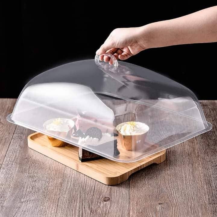 Blissly 42*33cm Transparent flip cover rectangular tray cover food cake ...