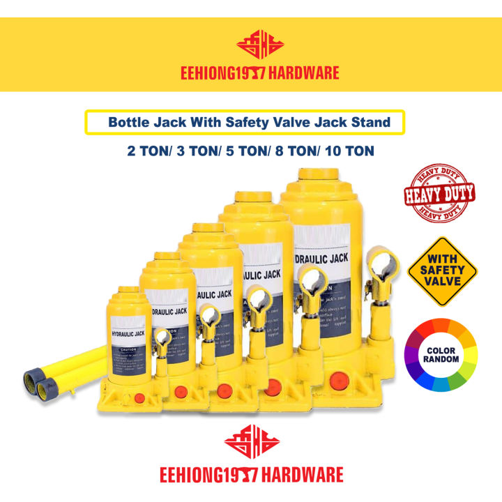 COLOR & BRAND RANDOM Hydraulic / Bottle Jack With Safety Valve Jack ...