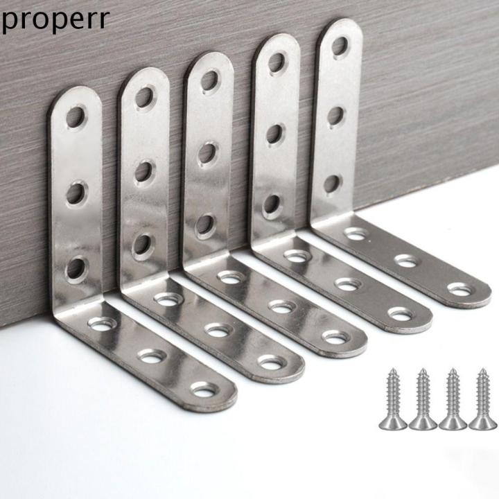 PROPERR 4 Pcs/Bag Bộ cố định Mã góc inox 90 độ Cố định hình tam giác ...