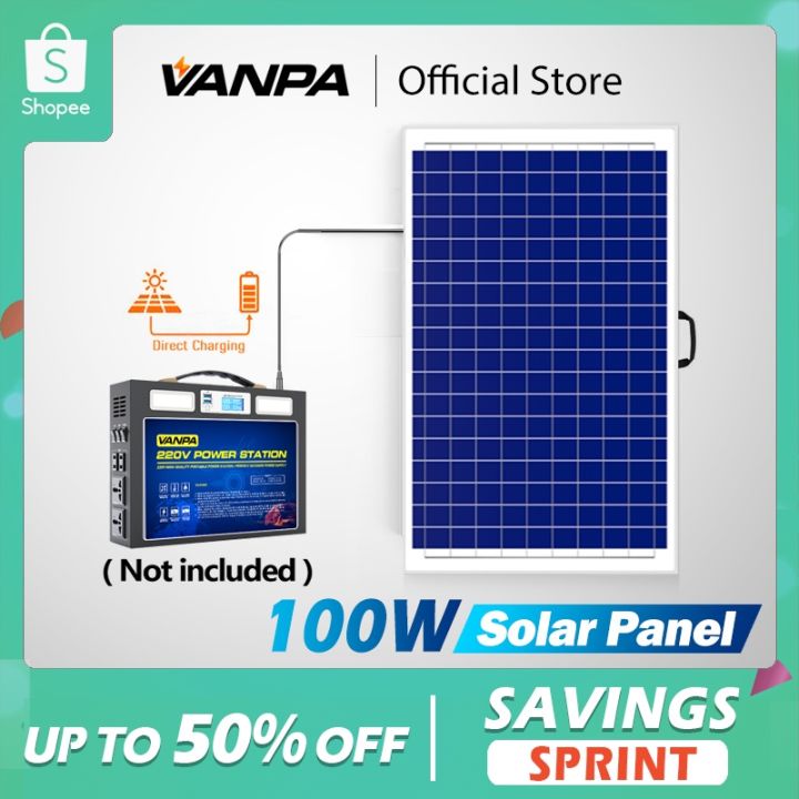 VANPA 100W Solar Panel kuasa matahari suria sel pengecas DC Output ...