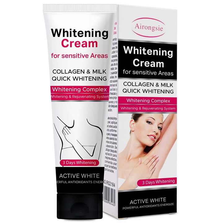 Underarm Whitening Cream Collagen & Milk Quick Whitening in 3days for sensitive areas Airongsie ...