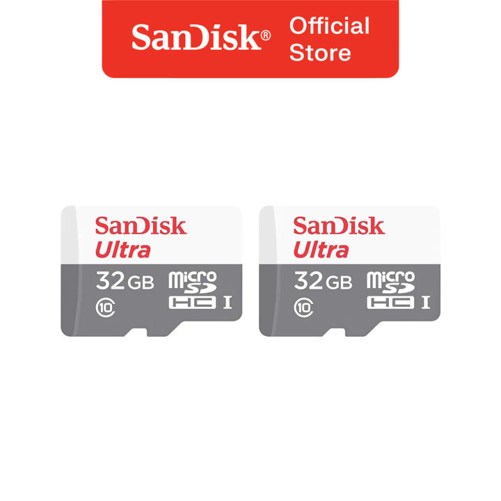 (SET OF 2) SanDisk Ultra Micro SDHC 32GB Class 10 UHS-I Memory Card SDSQUNR-032G- NEW MODEL ...