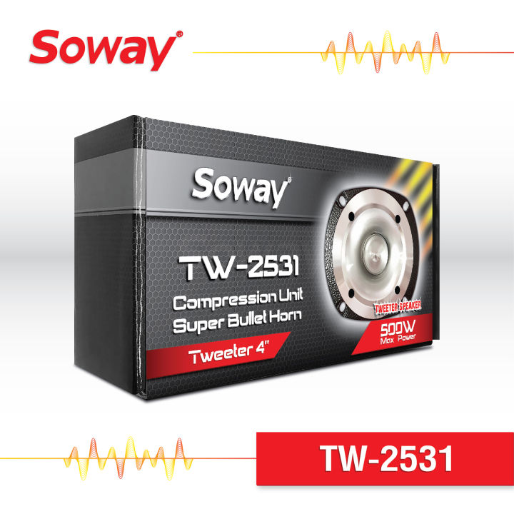 Soway TW-2531 ทวิตเตอร์ ขนาด4นิ้ว แม่เหล็ก70x15mm แม่เหล็กNeo-N38 วอยซ์25.4มม 4โอห์ม แถมCฟรี ...