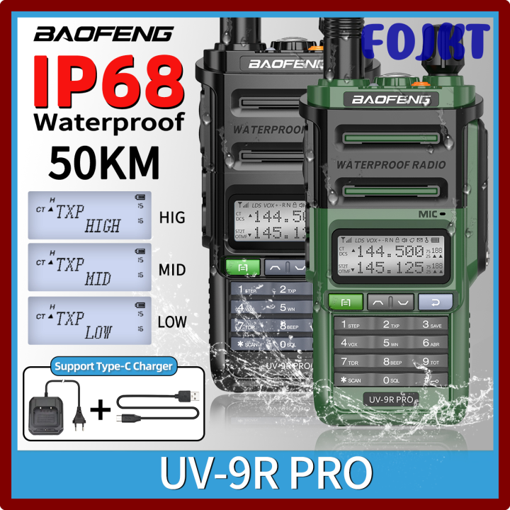 FDJKT Baofeng UV-9R Pro V1 V2 Walkie Talkie Ip68 Waterdicht Dual Band Type-C Lange Afstand ...