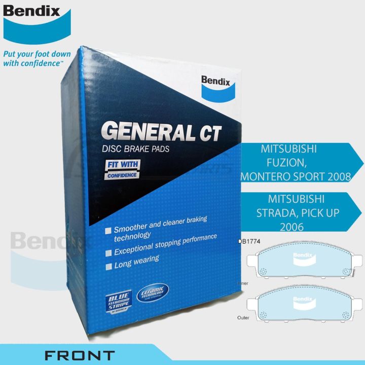 BENDIX FRONT Disc Brake Pad for MITSUBISHI STRADA , PICK UP 2006-2016 ...