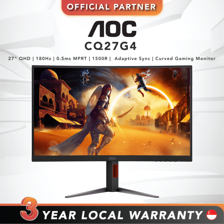 [FAST SHIP] AOC CQ27G4 | 27" QHD | 180Hz | 0.5ms MPRT | VA | 1500R ...